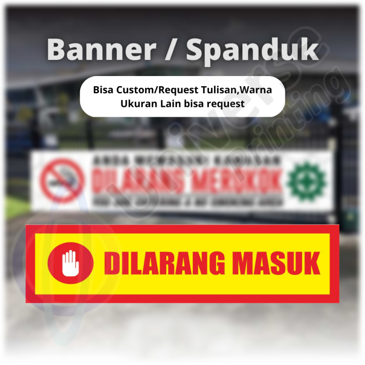 Cetak Spanduk DILARANG MASUK Banner MMT | Lazada Indonesia