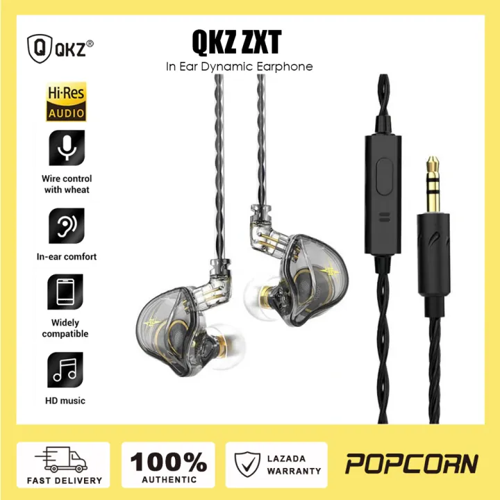 QKZ ZXT Earphones 1 Dynamic HIFI Bass Earbuds In-Ear Monitor Headphones ...