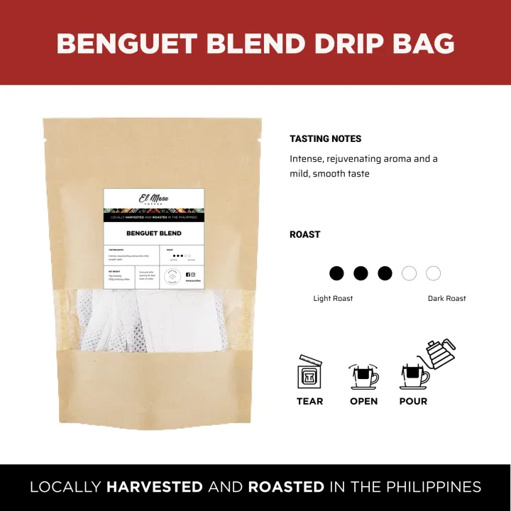 Benguet Blend Coffee Drip Bag (Pack of 5) | El Mesa Coffee | Lazada PH
