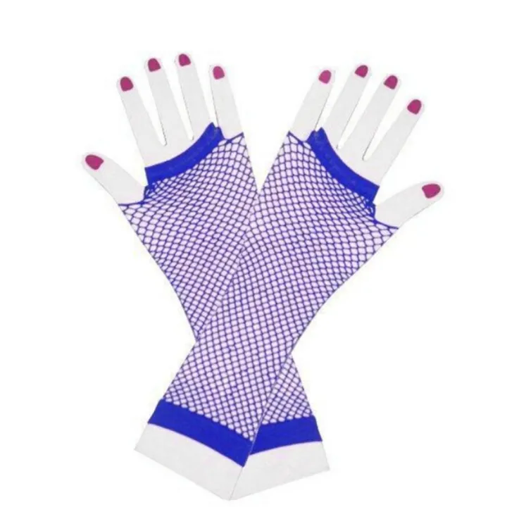 WARM Costume Goth Long Section Fingerless Parties Mesh Net Sexy Punk ...