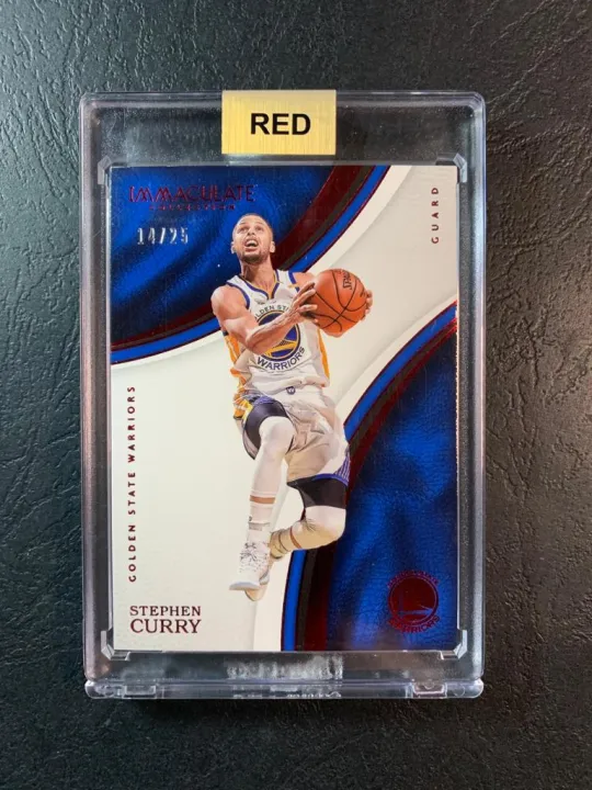 Stephen Curry 2016 Immaculate Red 14/25 Thick NBA Card in Magnetic Case ...