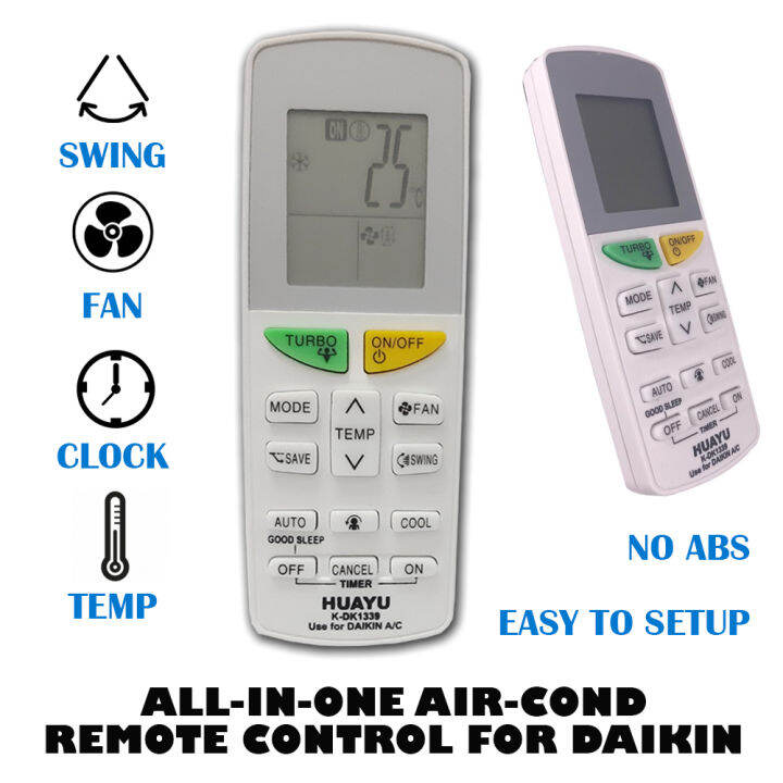 Daikin Universal Multi-Function Air-cond Remote Control (K-DK1339) | Lazada