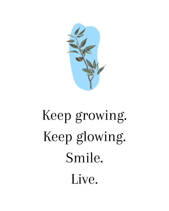 Printable Art with Inspirational quote Keep growing Keep glowing Smile ...