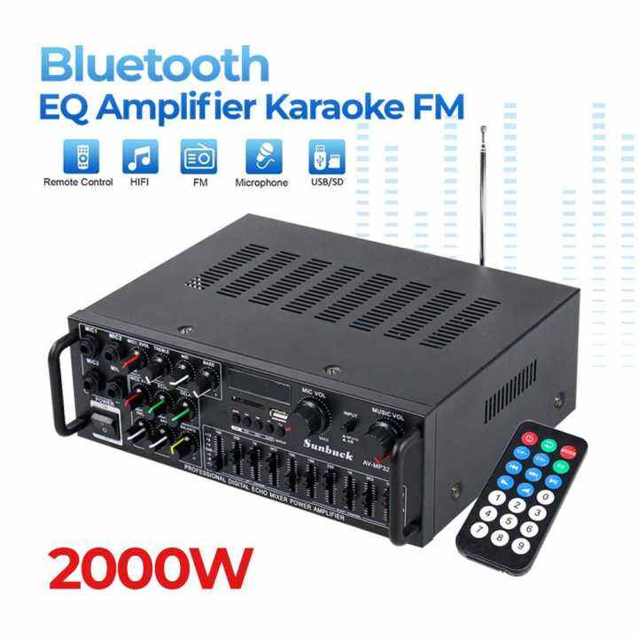 Sunbuck Bluetooth EQ Amplifier Karaoke FM 2000W | ampli power bass ...