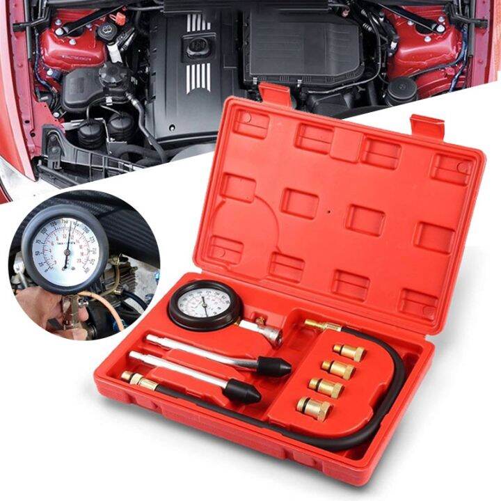 8Pc Automotive Motorcycles Petrol Engine Compression Test Gauge Tester ...
