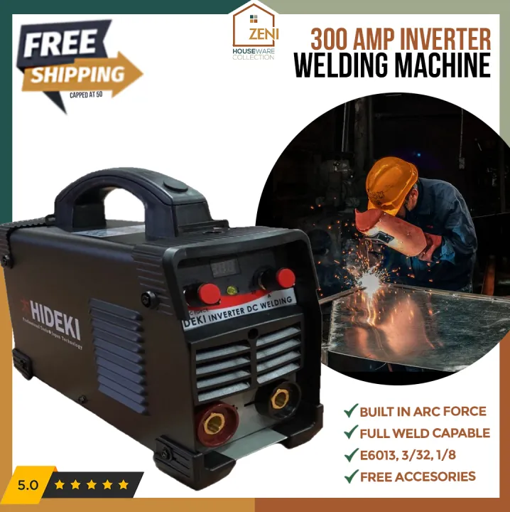 Hideki Heavyduty Welding Machine Inverter 300AMP Set with FREE Welding ...