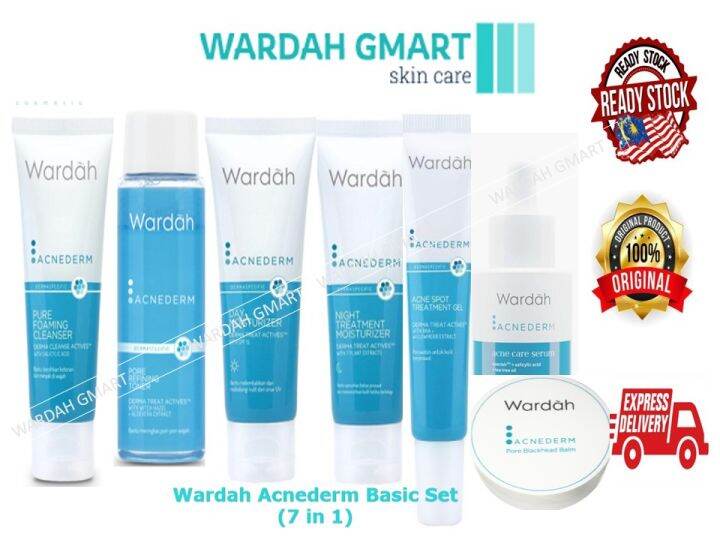{RAYA 2023 } Wardah Acnederm Series/ Set Jerawat Lengkap 7 in 1 | Lazada