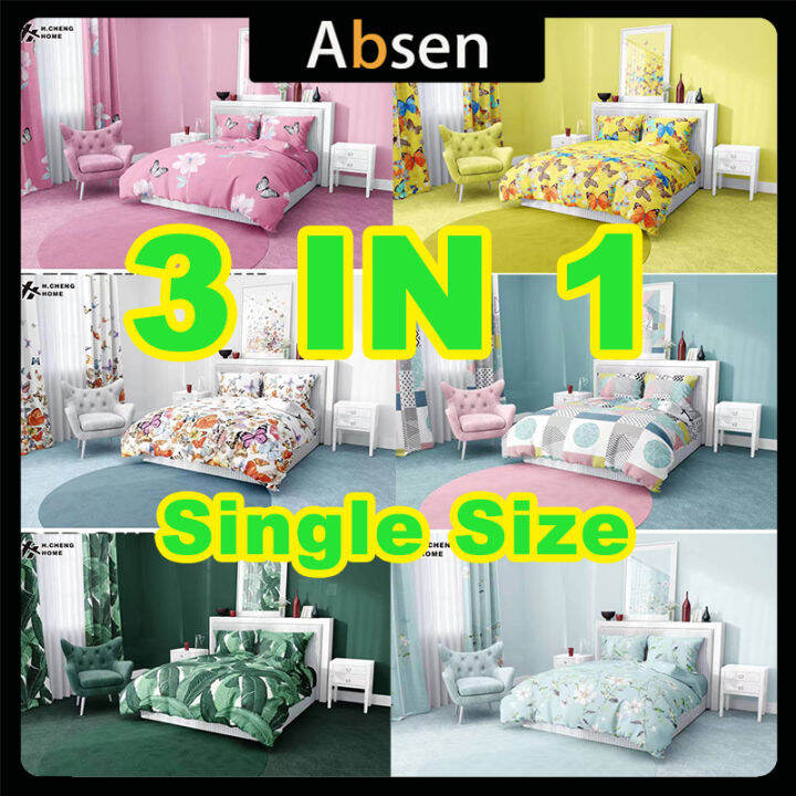 【PH STOCK】ABSEN Bed Sheet Cover With Garter 3 In 1 Set On Sale No Lukot ...
