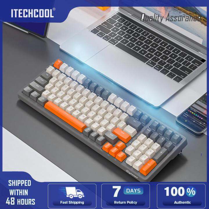 K8 Wireless Mechanical Keyboard Three Modes Computer Keyboard 100 Keys ...