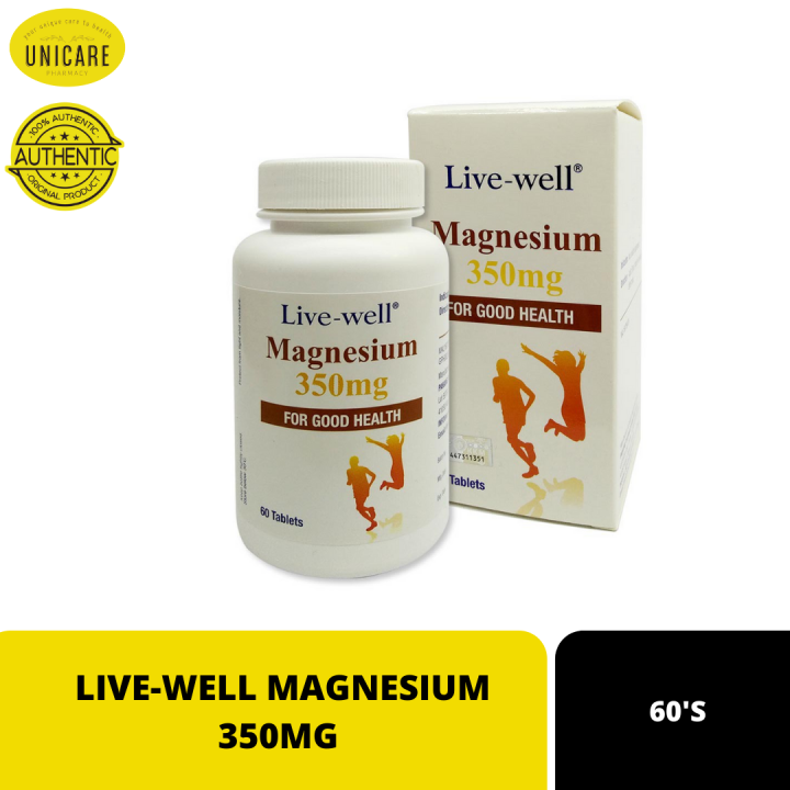 LIVE-WELL MAGNESIUM 350MG FOR GOOD HEALTH ( 60 TABLETS) | Lazada