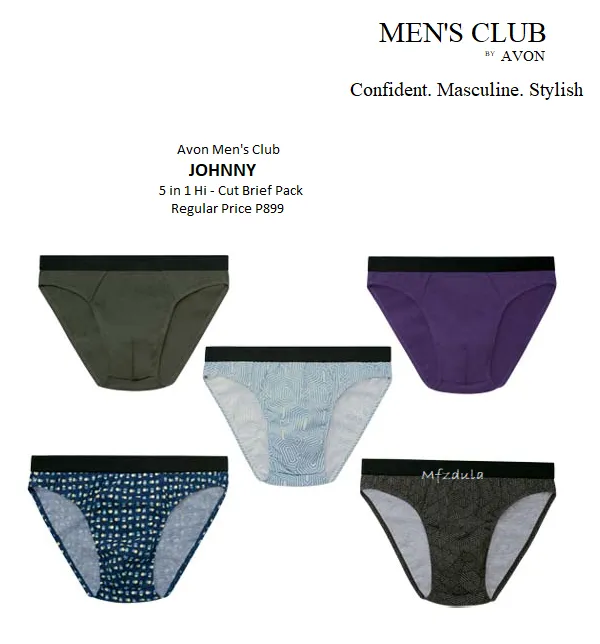Avon Men's Club JOHNNY 5 in 1 Hi - Cut Brief | Lazada PH