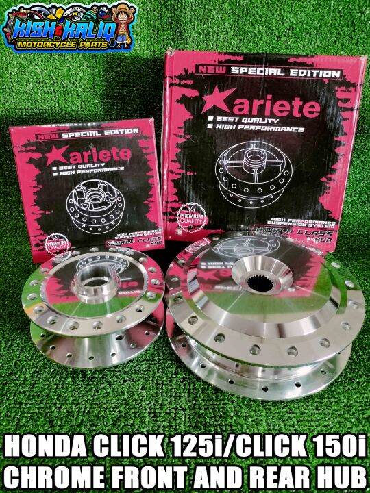 ARIETE FRONT AND REAR HUB SET CHROME FOR HONDA CLICK 125i / CLICK 150i ...