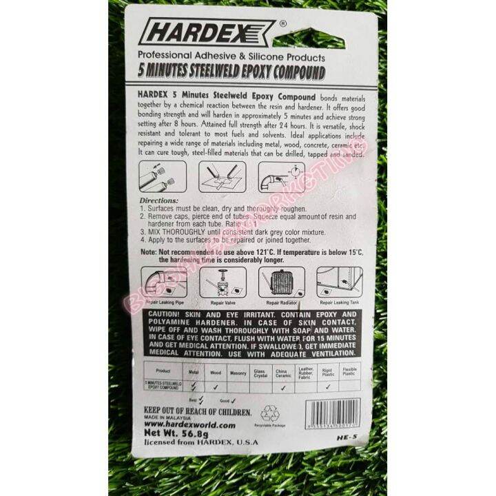 56g HARDEX 5 Minutes Steelweld Epoxy Compound (HE-5) | Lazada