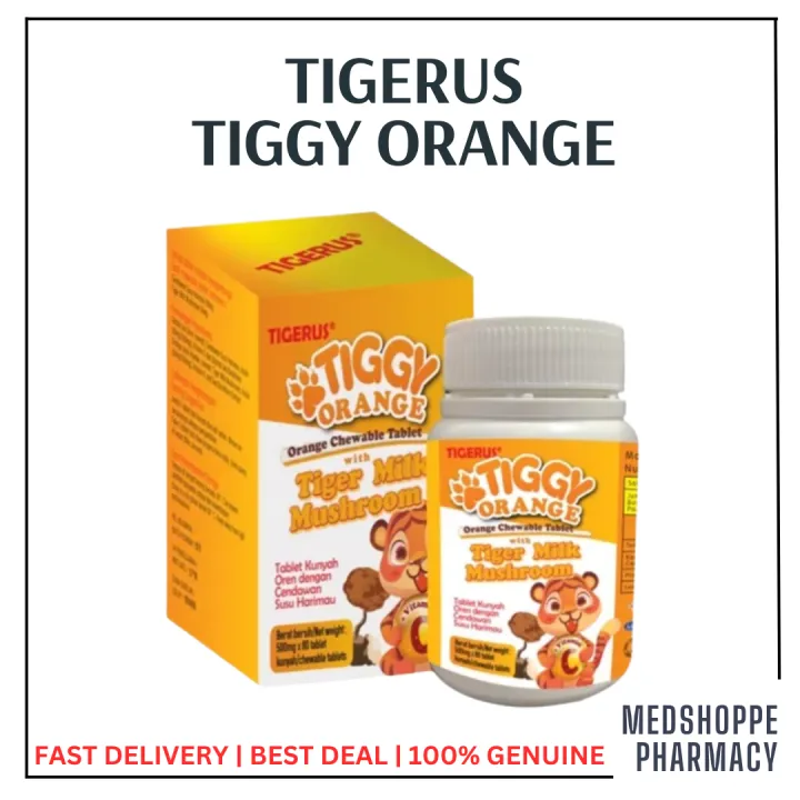 TIGERUS Tiggy Orange 80 Tablets [Tiger Milk Mushroom, Vitamin C, Sea ...