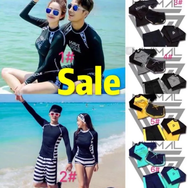 rush guard 4in1 Korean Couple swimsuit plus size swimwear | Lazada PH