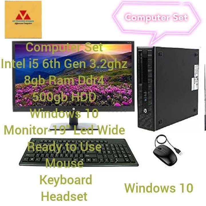 Computer Set i5 6th gen, 8gb ram ddr4, 500gb hdd,19'' wide monitor ...