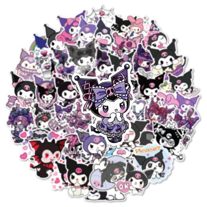 10/30/50pcs Cartoon Kuromi Stickers Kawaii Girls Anime Aesthetic Decals ...