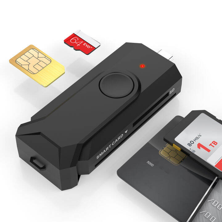 Card Reader 4-in-1 Plug Play Quad Card Slot No Latency with Hanging ...