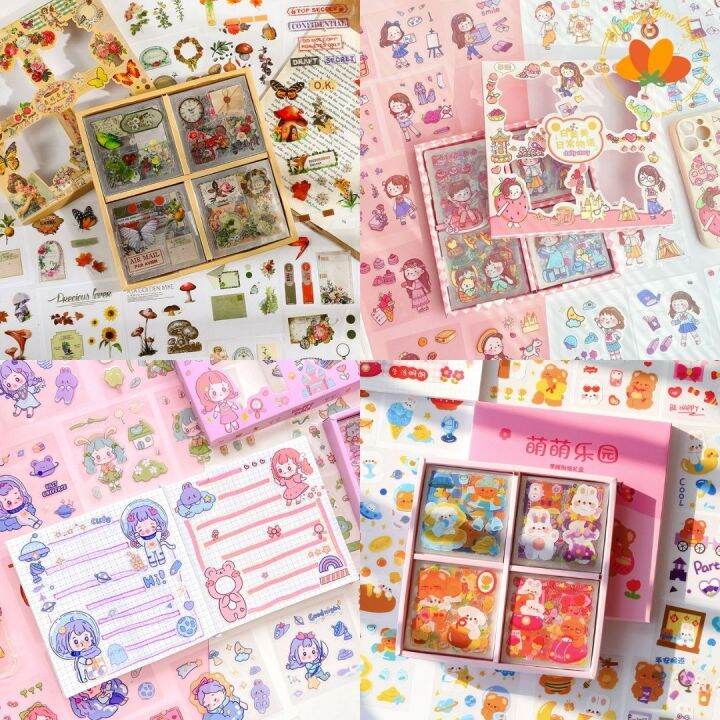stiker viral memo random vintage cute chibi girl boys beruang bear ...