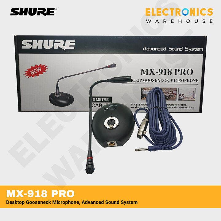 Shure MX-918 PRO Desktop Gooseneck Microphone, Advanced Sound System ...