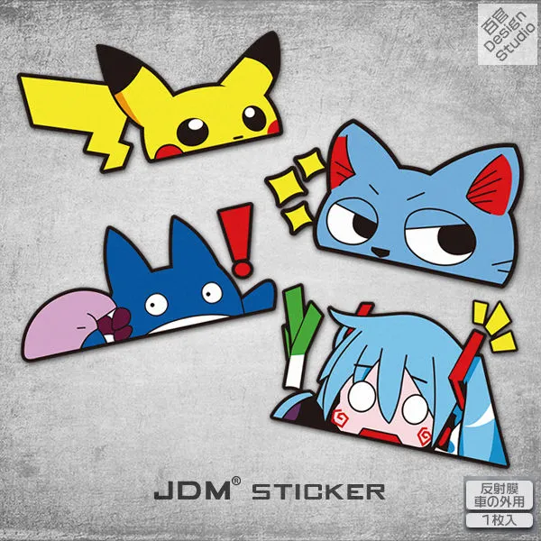 JDM Stickers Two-Dimensional Cute Eyes Anime Car Electric Motorcycle ...