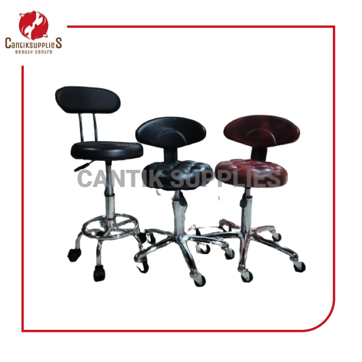 Kursi Salon Hidrolik Bulat / Barstool Hydraulic / Bangku Kantor Roda ...