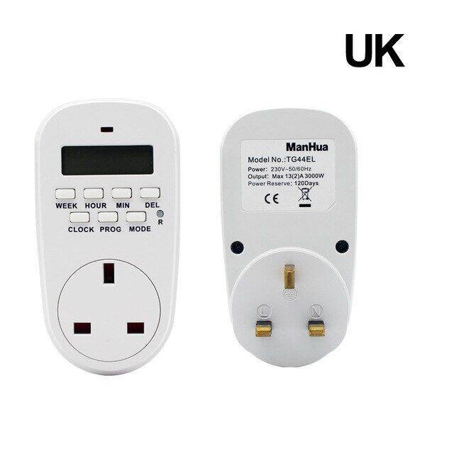 Manhua Electronic Digital Timer Switch Eu Us Uk Plug Timer Outlet 230v 50hz 24 Hour Cyclic