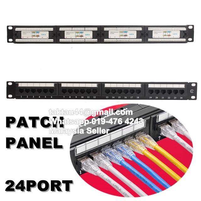 24 Port CAT5E RJ45 Network Ethernet Rack Mount 1U 1RU Patch Panel | Lazada