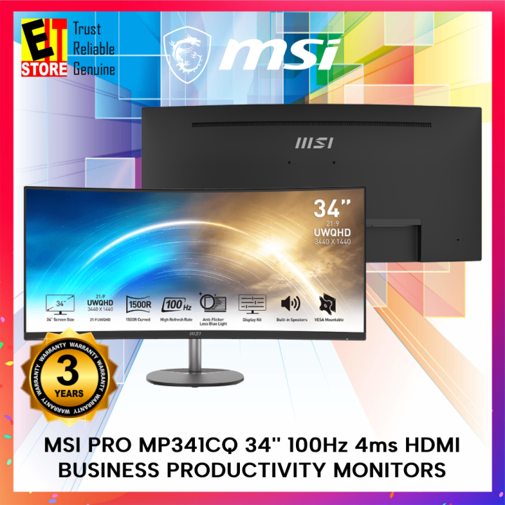MSI PRO MP341CQ BUSINESS PRODUCTIVITY MONITORS (34'' / UWQHD ...