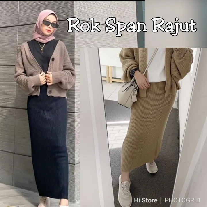 Rok Span Rajut Wanita Remaja Gaya Korean Style Kekinian Keren Dan ...