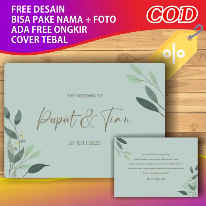 Buku Tamu Undangan Pernikahan Bisa Custom Foto dan Nama | Lazada Indonesia