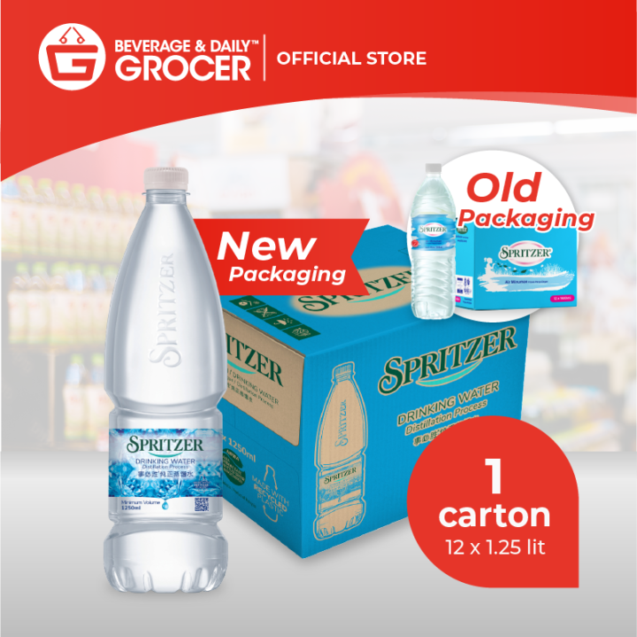 Spritzer Distilled Drinking Water 12 x 1.25L (12 Bottles ) 1 Carton | Lazada