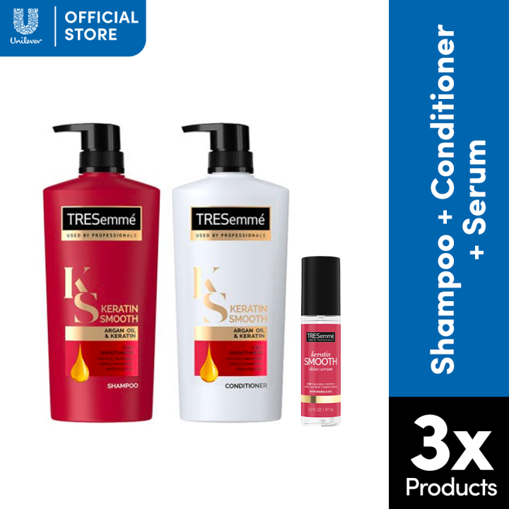[BUNDLE] Tresemme Keratin Smooth Anti Frizz Shampoo, Conditioner and ...