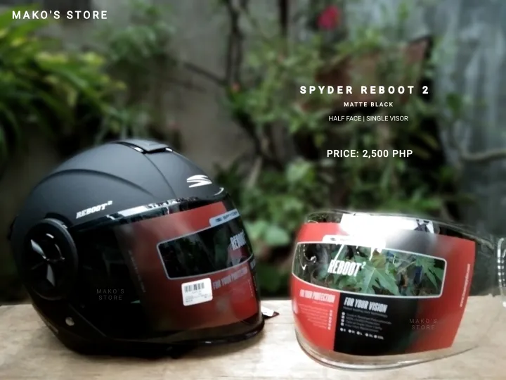 SPYDER REBOOT 2 MATTE BLACK (Half face) | Lazada PH