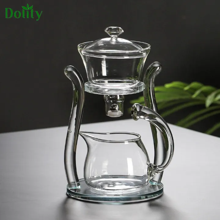 Dolity Lazy Kungfu Glass Tea Set Semi Automatic Tea Maker Lazy Teapot ...