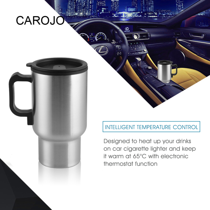 CAROJO Teko Listrik ทำความร้อนรถยนต์12V,ถ้วยอุ่นให้ร้อนที่จุดบุหรี่ ...