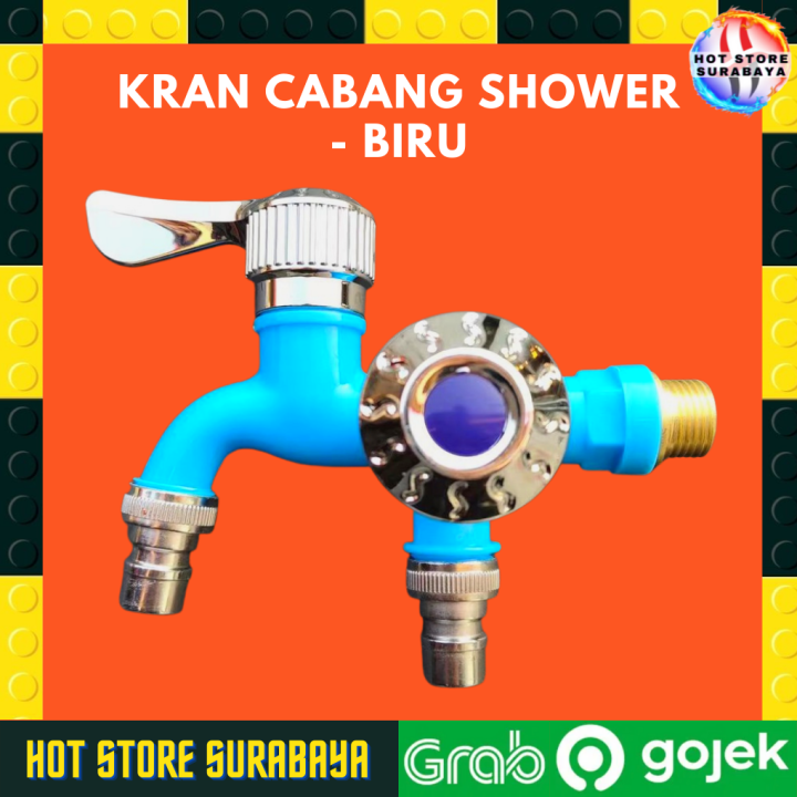 KERAN CABANG PLASTIK PVC 1/2" KRAN DOUBEL KERAN SHOWER-BIRU | Lazada Indonesia