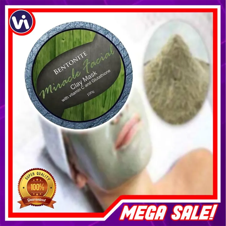 Bentonite Miracle Facial Clay Mask Skin Care with Vitamin C and ...
