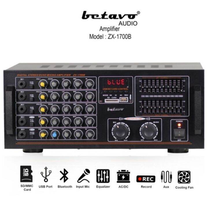 Amplifier Betavo ZX-1700 B Bluetooth Ampli Karaoke | Lazada Indonesia