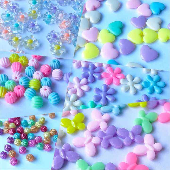 manik manik mote tempel aneka motif lubang tembus per 10 butir warna ...