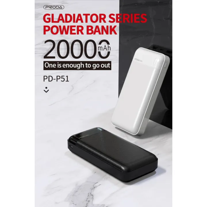PRODA PD P51 Gladiator Series 20000mAh Dual Input and Output LED Display Bank | Lazada PH