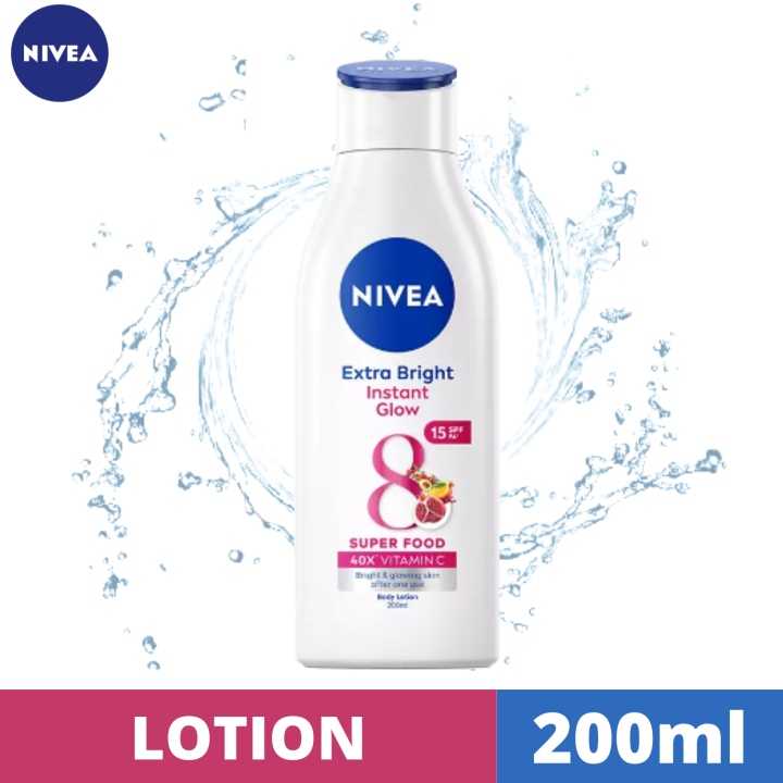 Nivea Extra Bright Instant Glow SPF15 Super Food 40x Vitamin C Lotion ...