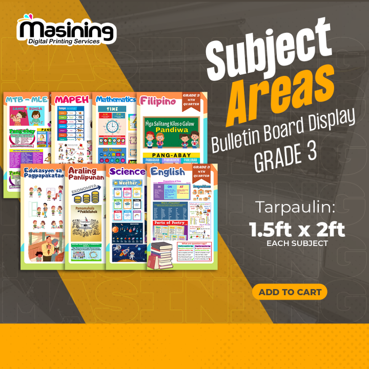 Subject Areas GRADE 3 Bulletin Board Display Tarpaulin 1.5ft x 2ft ...