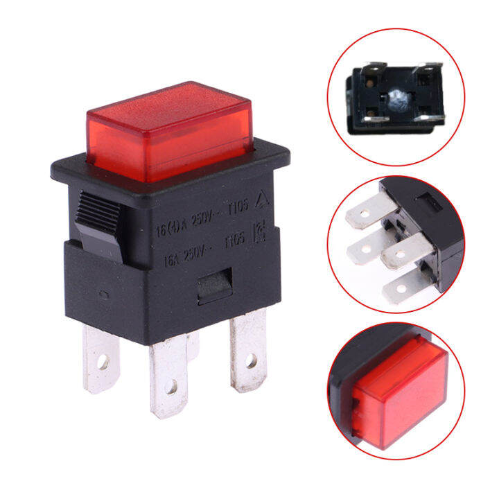 Magical house PS23-16 Self-locking Push Button Switches 4Pin 250V 16A ...