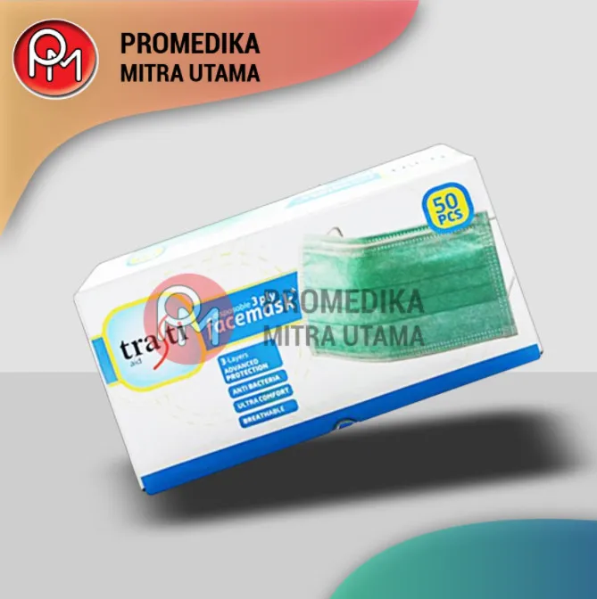 Masker Medis Earloop Kemasan Kotak Merk Trasti Bfe 99 waterproof ...