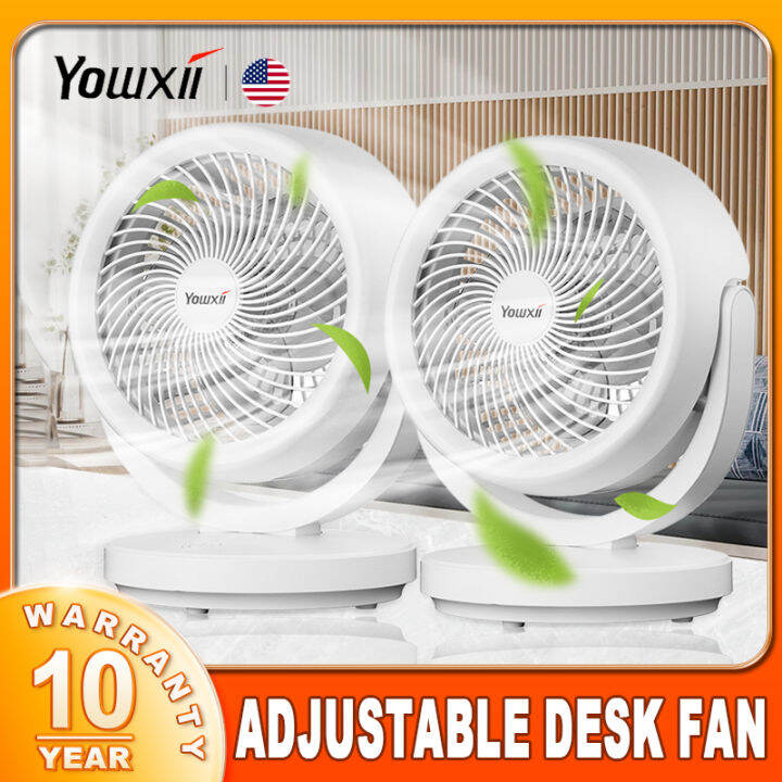 Yowxii Portable Desk Fan Rechargeable USB Electric Fan Mini 3-Speed 8 ...