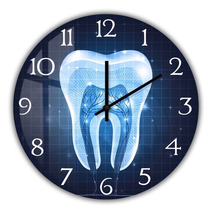 Abstract Blue Dental Design Wall Clock For Dentist Clinic Office ...