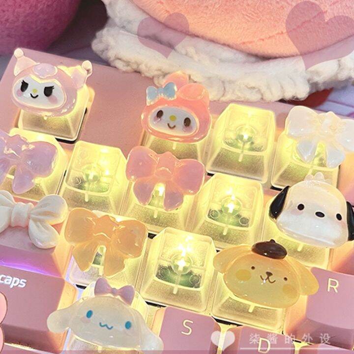 「Miss qi's keycap」 Kawaii Sanrio Keycap ESC Translucent Anime Kuromi ...