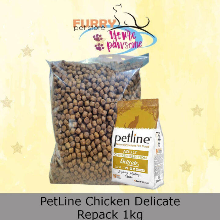 [ Repack 1kg ] Petline Chicken Delicate Selection Adult Cat Food | Lazada