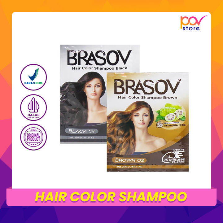 BRASOV Hair Color Shampoo - Shampo Pewarna Rambut Extra Nino 25ml | POV ...
